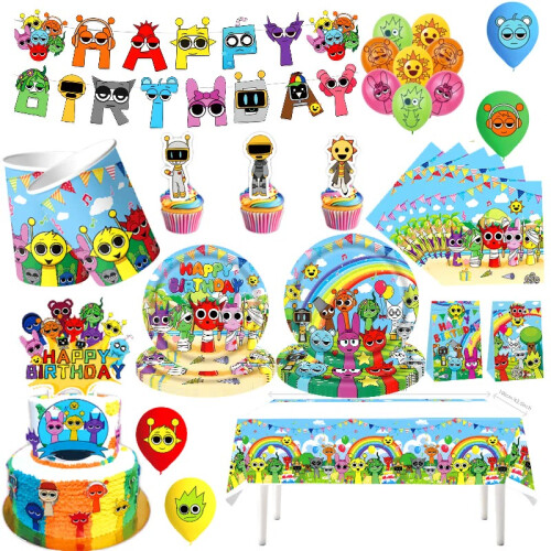 (24pcs cake topper) Sprunki Birthday Party Decoration Sprunky Theme ...