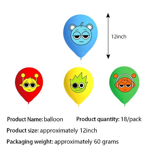 (18pcs balloons) Sprunki Birthday Party Decoration Sprunky Theme ...