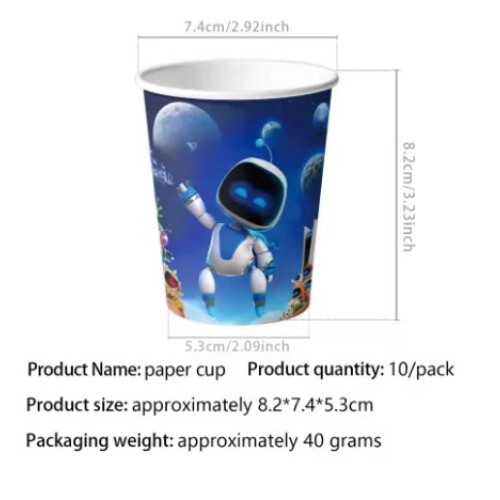 (10pcs cup, Other) Astro Bot Theme Party Decoration Robot Latex Balloon ...