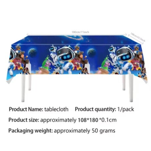(1pcs tablecloth, Other) Astro Bot Theme Party Decoration Robot Latex ...