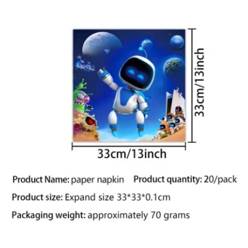 (20pcs napkin, Other) Astro Bot Theme Party Decoration Robot Latex ...
