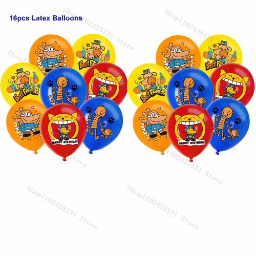 (16pcs balloons C, Other) Happy Dogman Birthday Party Decorations ...