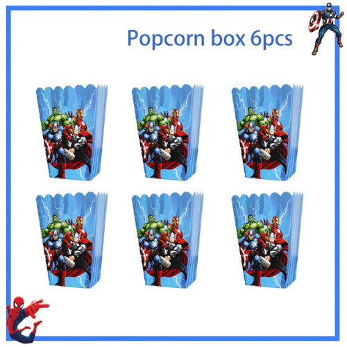 (Popcorn box 6pcs) Avengers Birthday Party Decoration Marvel Balloon ...