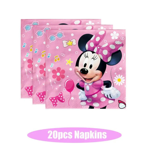 (20pcs Napkins-1, 12INCH) Minnie Mouse Birthday Party Decorations Party ...