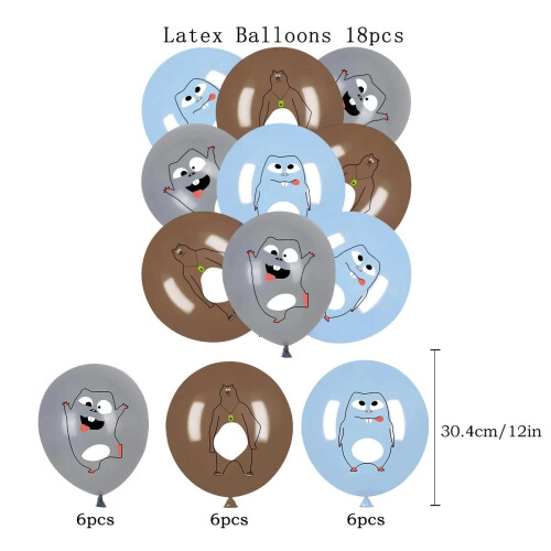 (18pcs balloons, Other) Grizzy And The Lemmings Theme Bear Happy ...