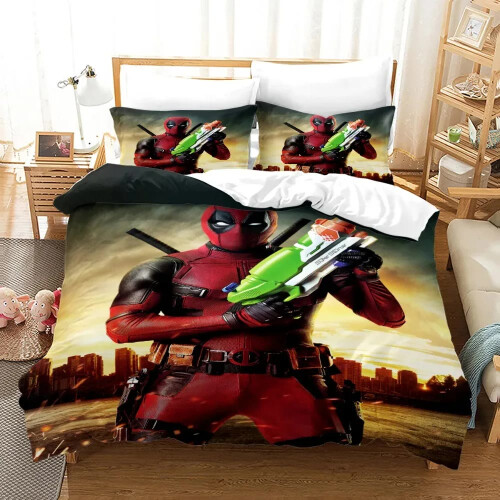 (B, 135x200cm) Deadpool & Friend Bedding Sets Cartoon Marvel Duvet ...