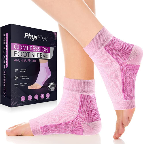PhysFlex Compression Socks for Plantar Fasciitis Achilles Tendonitis ...