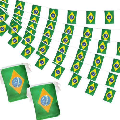 Brazil Flags Brazilian Small Mini String Banner Flags 66 Feet 60 Flags ...