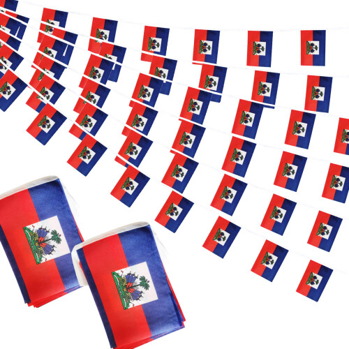 Haiti Flags Haitian Small Mini String Banner Flags 66 Feet 60 Flags ...