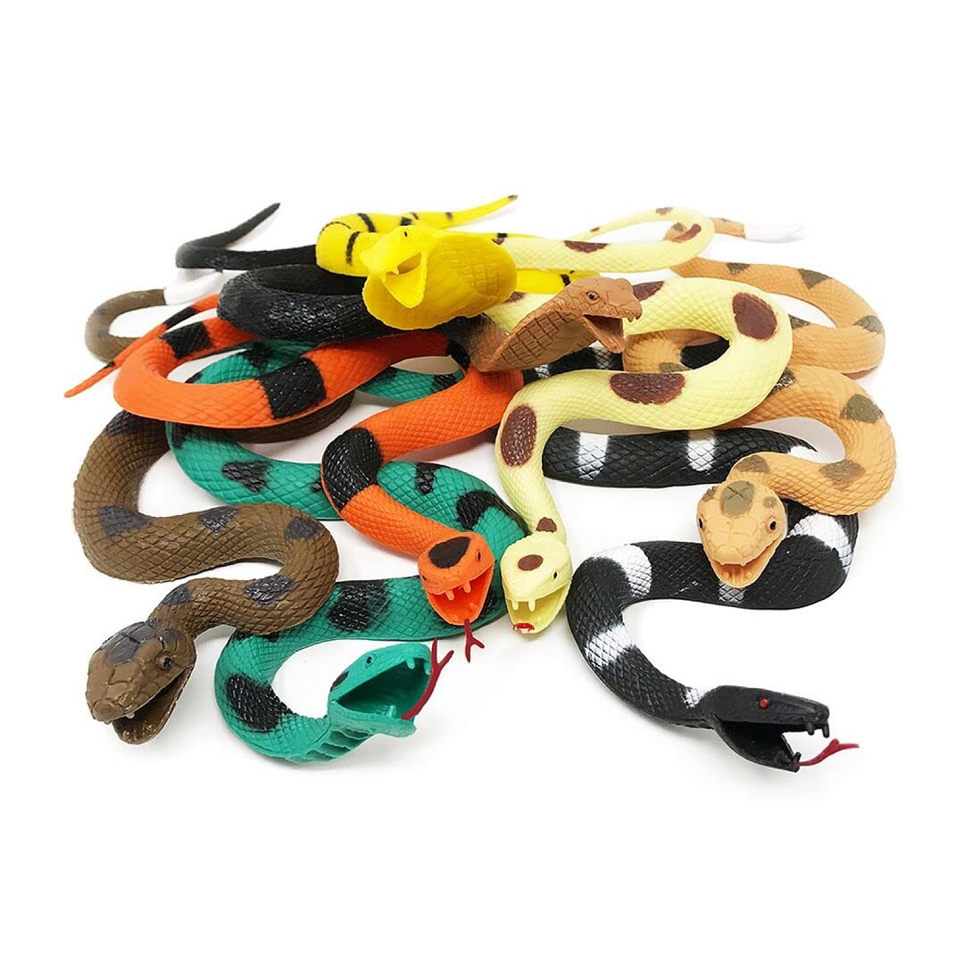 Boley Giant Realistic Rubber Snakes - 8 Pack 18"" Long Realistic Fake ...
