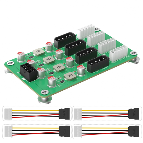 ATX 6/8pin 12v to 8 Ways 5v/12v 3A Power Adapter for ATX PSU on OnBuy
