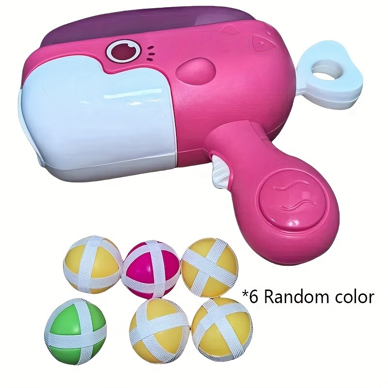 (Pink 6 balls) Whale and Shark Sticky Ball Shooting Toy Set - Colorful ...