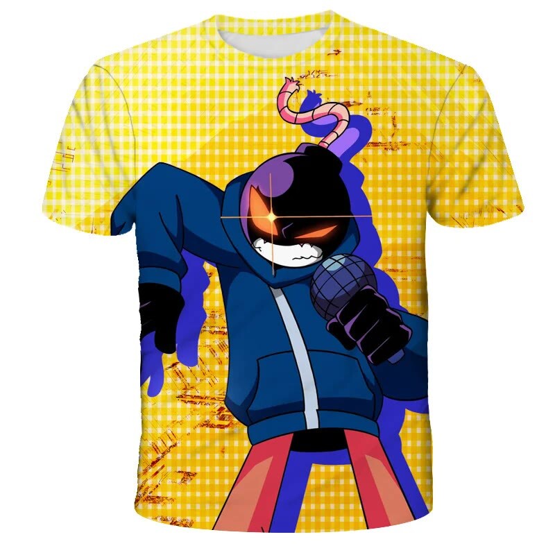 (TX-040109, 5T) Kids Friday Night Funkin 3D T-Shirt Boys Cartoon Game T ...
