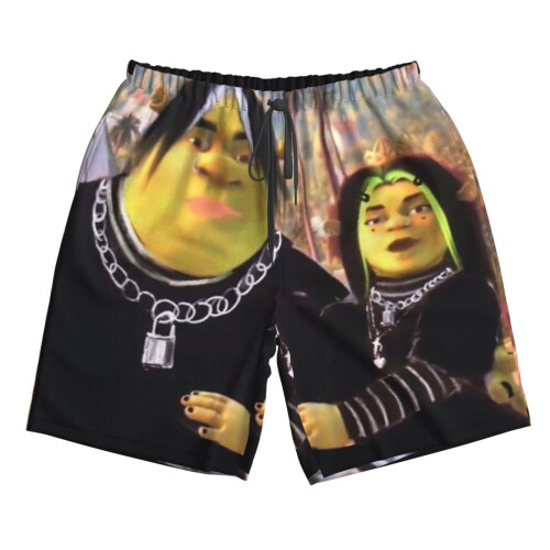 (Eboy Shrek And Egirl Fiona_4940) Famgem Men's Beach Shorts Hawaiian ...
