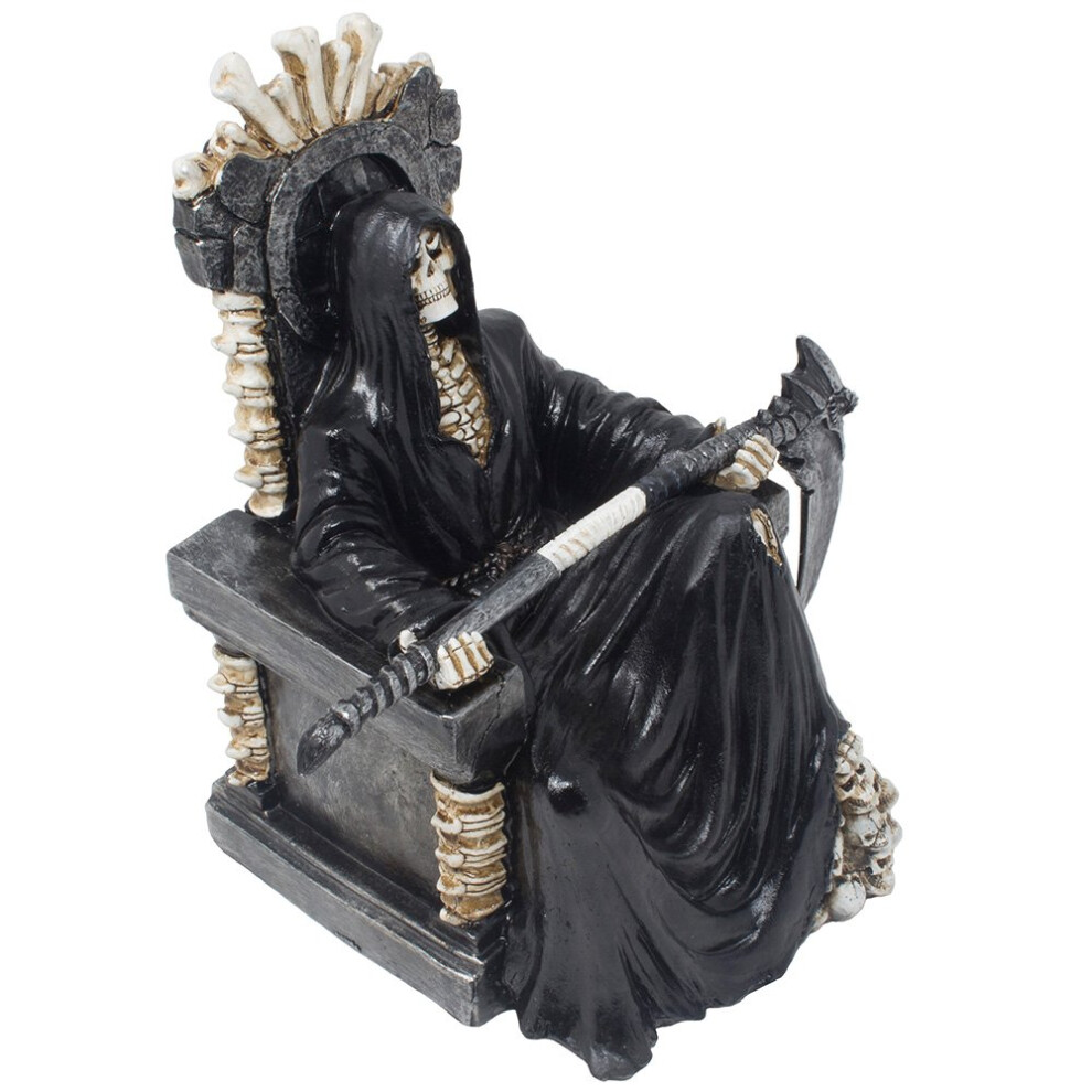 Evil Grim Reaper sur Bone Throne Statue avec de faux et des accents de ...