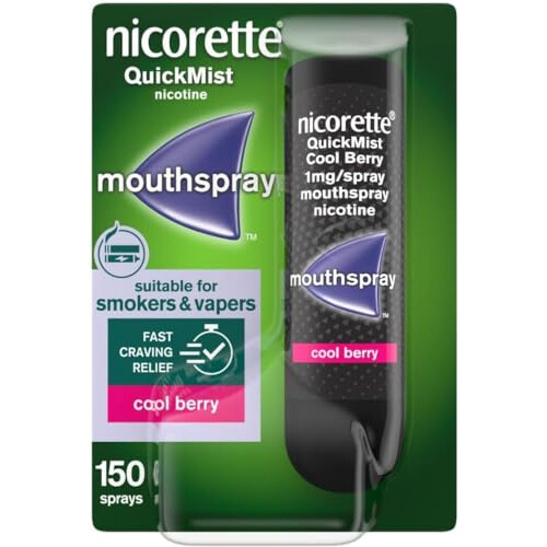 Nicorette QuickMist Cool Berry Mouthspray Smoking or Vaping Cessation ...