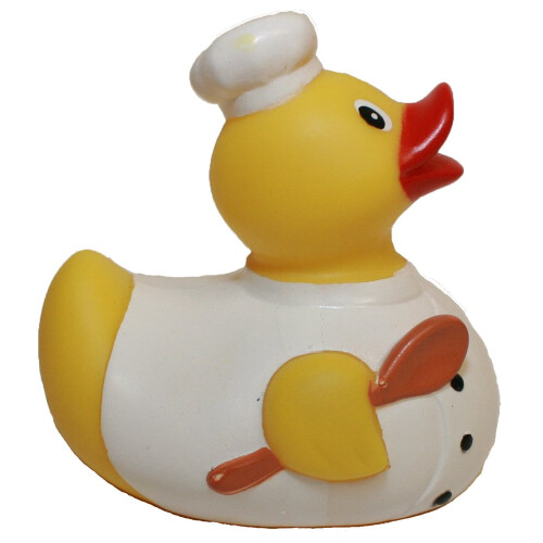 Rubber Duck Master Chef merk rubberen eendjes die rechtop drijven ...