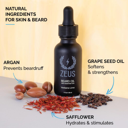 ZEUS Natural Beard Oil Premium Conditioning Beard Oil to Soften Beard ...