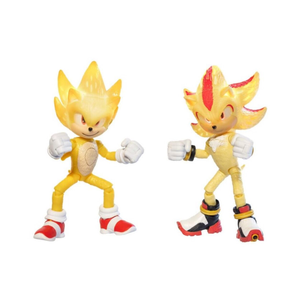 JAKKS Pacific Sonic The Hedgehog Light Up Super Sonic & Super Shadow ...
