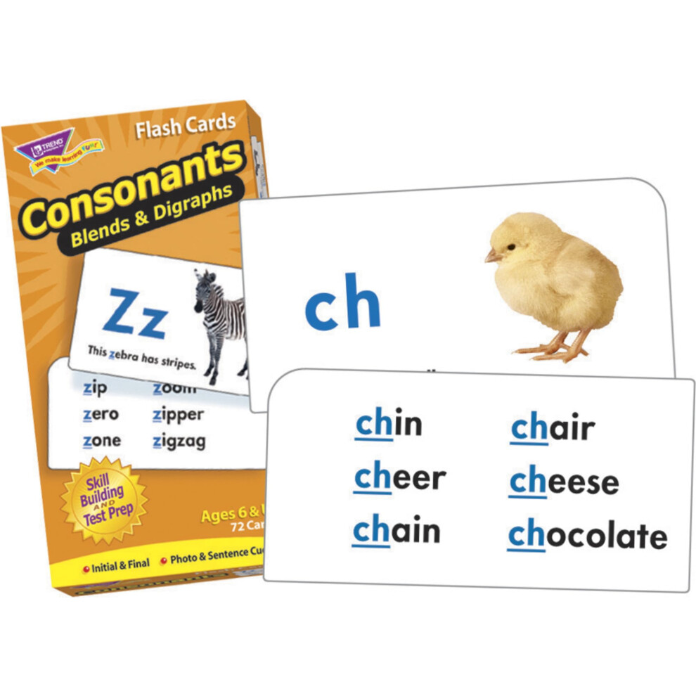 Trend Enterprises: Consonants Blends & Digraphs Skill Borr Flash Cards ...