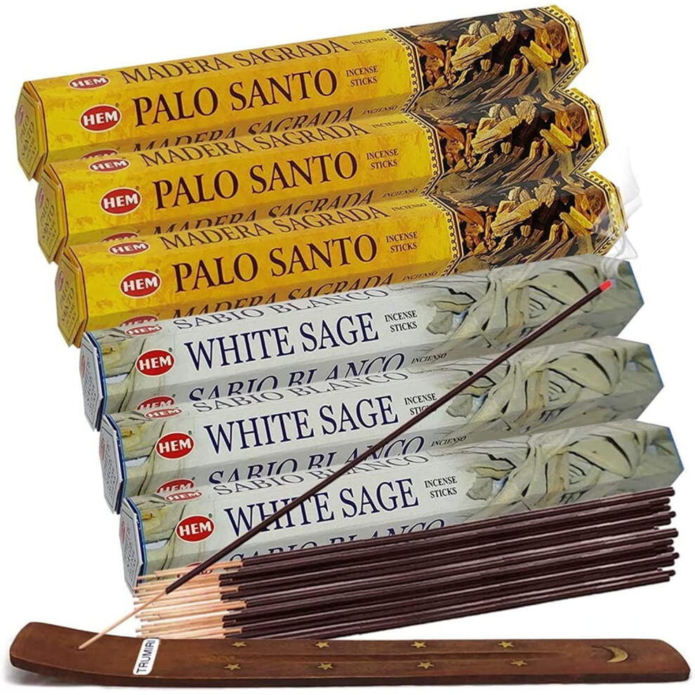 Blancs Sage d'encens Sticks et Hem de Palo Santo Encens Bticks with ...