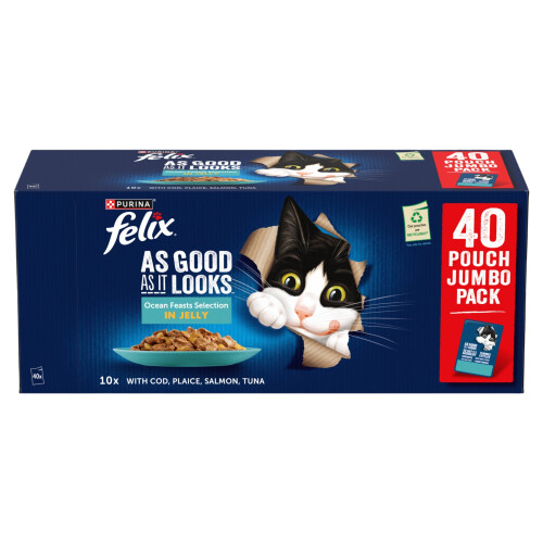 Felix As Good As It Looks Ocean Feasts in Jelly 40 x 100g on OnBuy