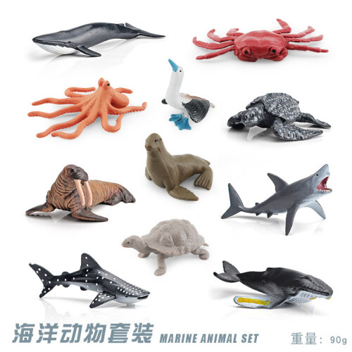 (StyleC) Animal Lifelike Marine Models Collection With Whales Dolphins ...