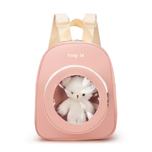 (Pink) Window Creative Transparent Backpack Featuring A Plush Inside ...