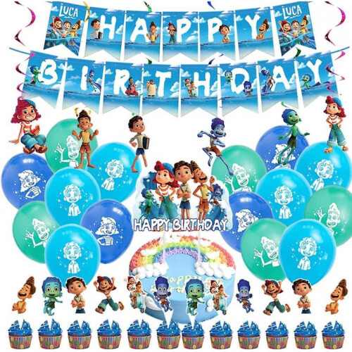 Birthday Party Decorations, 35 Pcs Luca Themed Party Supplies Latex ...