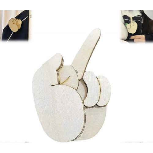 (1Pcs) Funny Wooden Finger Brooch, Funny Middle Finger Pin DIY Kit ...