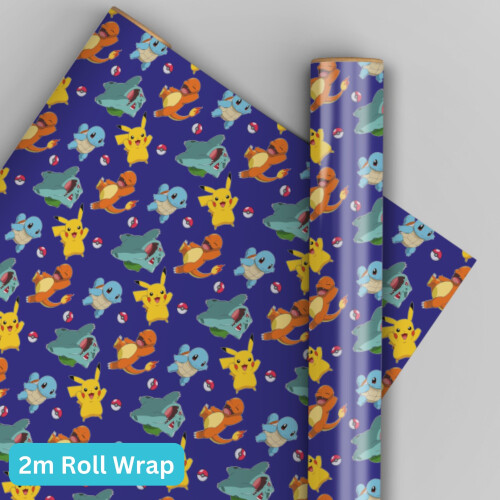 Pokemon 2m Roll Wrapping Paper on OnBuy