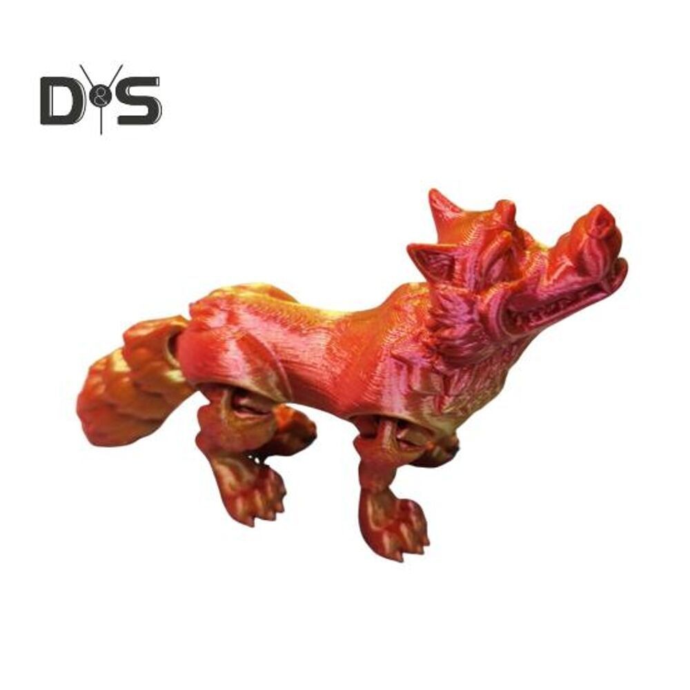 (orange) 3D Printed Wolf Figure Photography Prop Realistic Looking ...