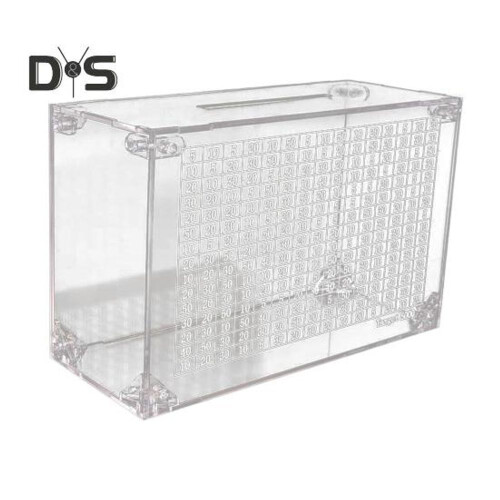 Transparent Acrylic Money Box with Counter 5000USD Saving Goal Kids ...