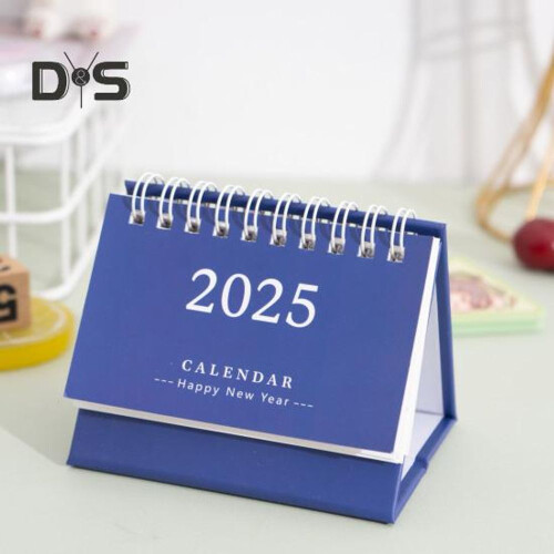 (dark blue) 2025 Desk Calendar Flip-top Coil Calendar Schedule Planner ...