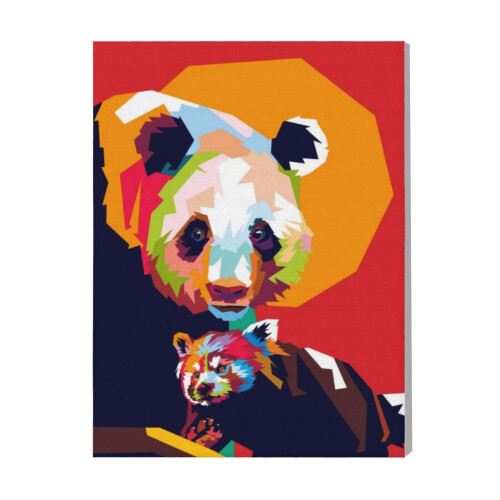 (Panda And Red Panda Popart=3883) Canvas Print Pop Art Framed DIY ...