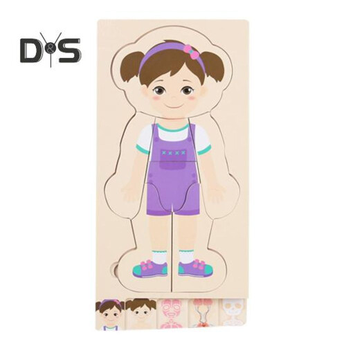 (as the picture, Boy) Body Parts Puzzle Matching Game 5 Layers Human ...