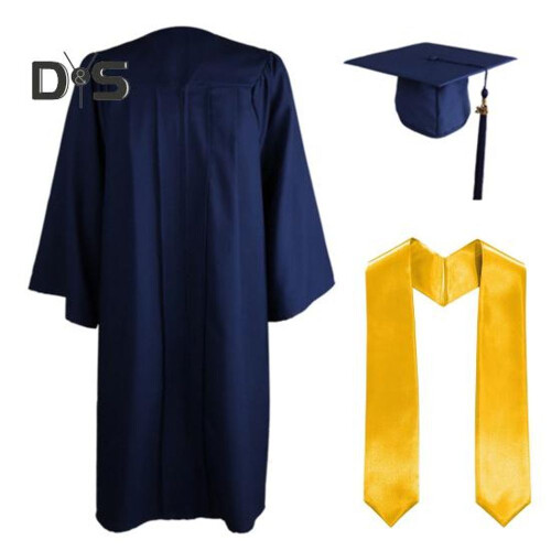 (navy blue, S) 3 Pcs/Set Graduation Costume Matte Graduation Cap ...