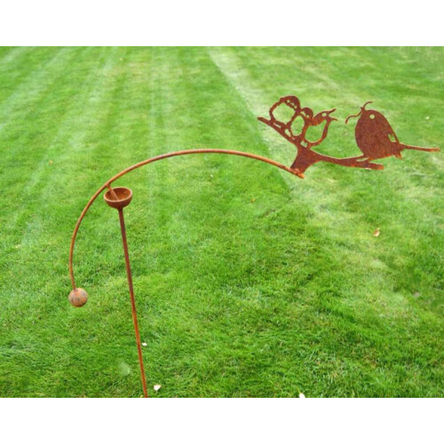 Birds Feeding Wind Rocker Single Bare Metal/Ready to Rust - Steel - L66 ...