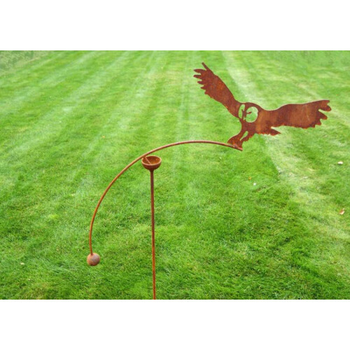 Owl Wind Rocker Single Bare Metal/Ready to Rust - Steel - L66 x W54 x ...
