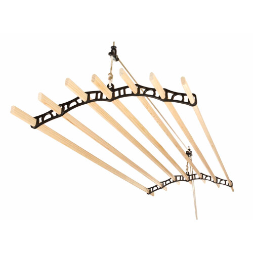 (7 Lath Black, 1.6m) Pulley Clothes Airer Ceiling Maid Victorian ...