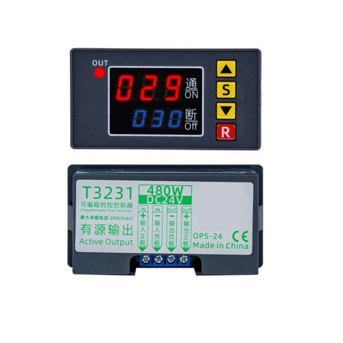 T3231 Programmable Time Controller DC 24V 480W Dual LED Display Digital Relay Delay Switch on OnBuy