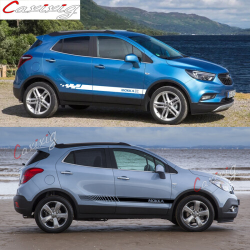 (Glossy Red-with Mokka-Model C)For OPEL MOKKA X Car Door Side Skirt ...