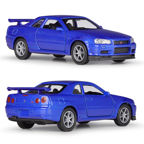 (GTR x Shell)1/36 Skyline GTR R34 Toy Car Diecast Metal Miniature Model ...