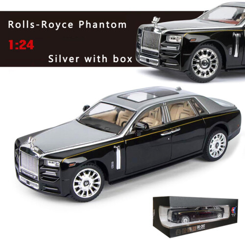 (Silver With Box) New 1:24 Simulation Phantom Model Alloy Metal Car ...