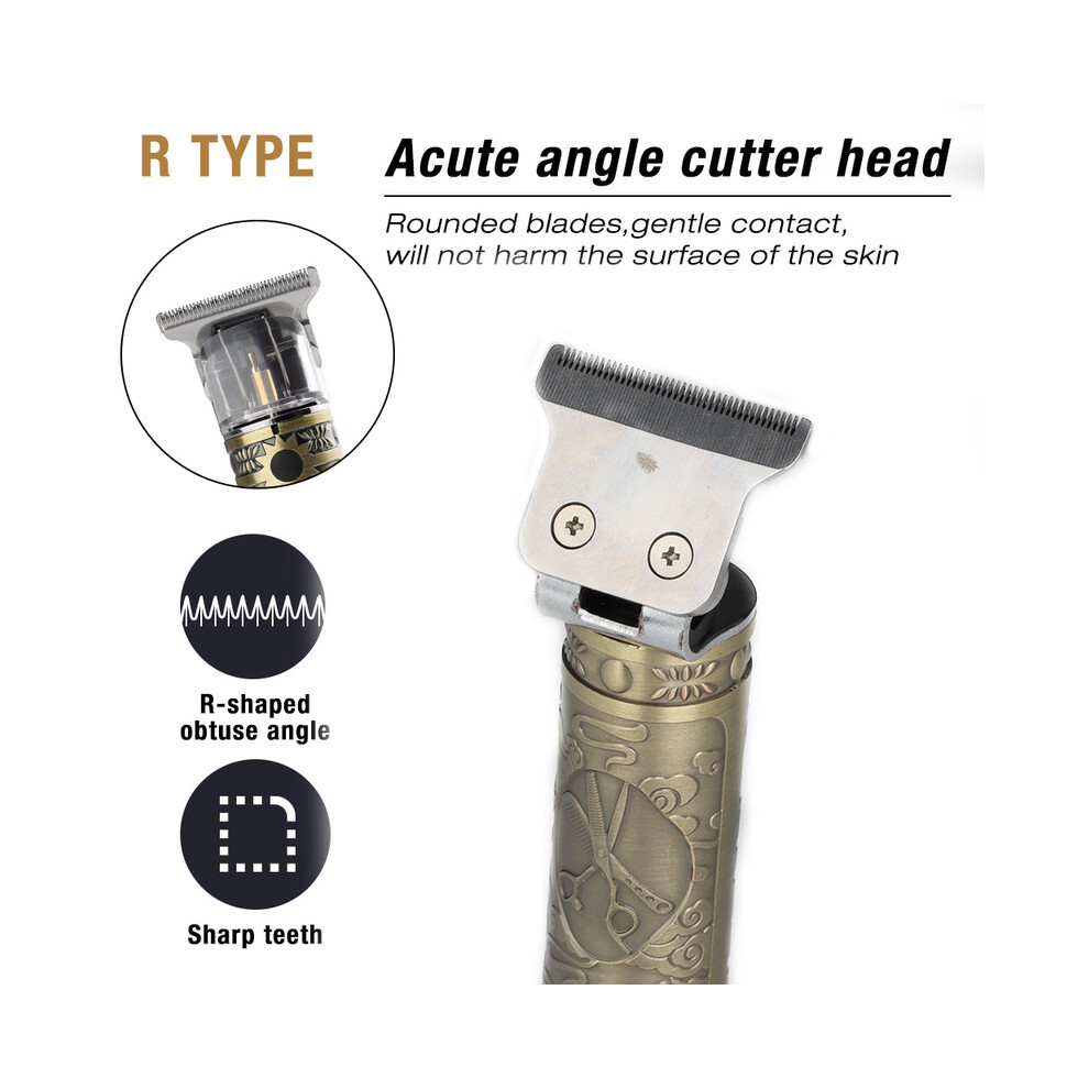 (Or) VIP T9 tondeuse à cheveux tondeuse électrique professionnelle pour homme 0 mm tête chauve ...