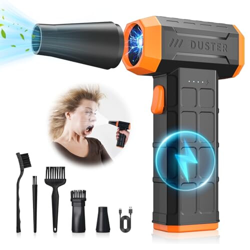 Compressed PC Air Cleaner Duster, Electric Air Blower for PC Cleaning ...