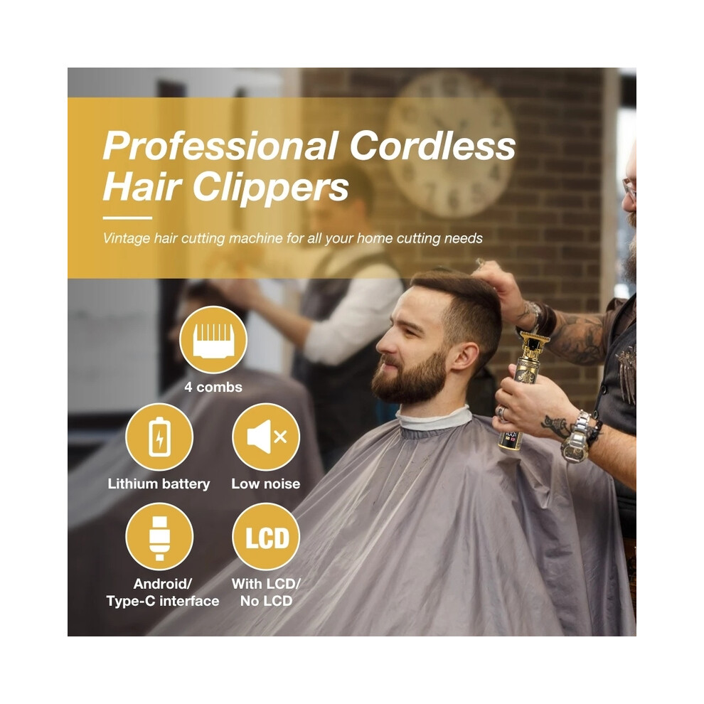 (ABS Golden Buddha) 2022 USB Vintage t9 0mm tondeuse à cheveux tondeuses pour homme électrique ...