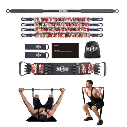 INNSTAR Portable Home Gym Set with Workout Bar, Bench Press Set, Squat ...