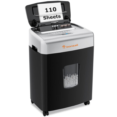 Bonsaii 110-Sheet Auto Feed Office Paper Shredder, 30 Mins Continuous ...