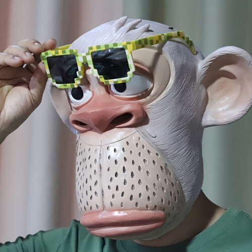 (Funny gorilla glasses) Funky Gorilla Full Head Costume with Party ...